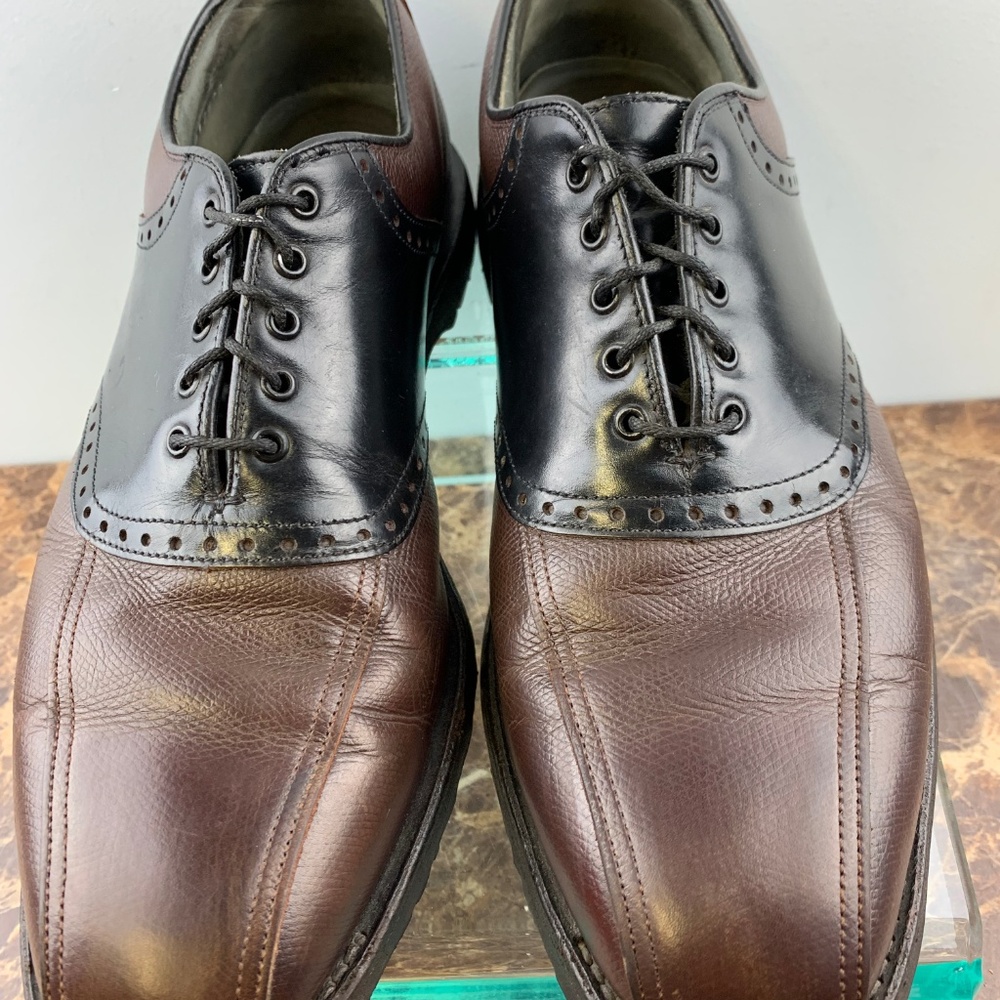 Footjoy Usa Classics Black Brown Golf Shoes 9.5b - Gem